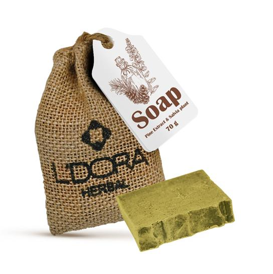 L'DORA HERBAL SOAP with Pine Extract and Salvia, 70g – L'DORA BEAUTY